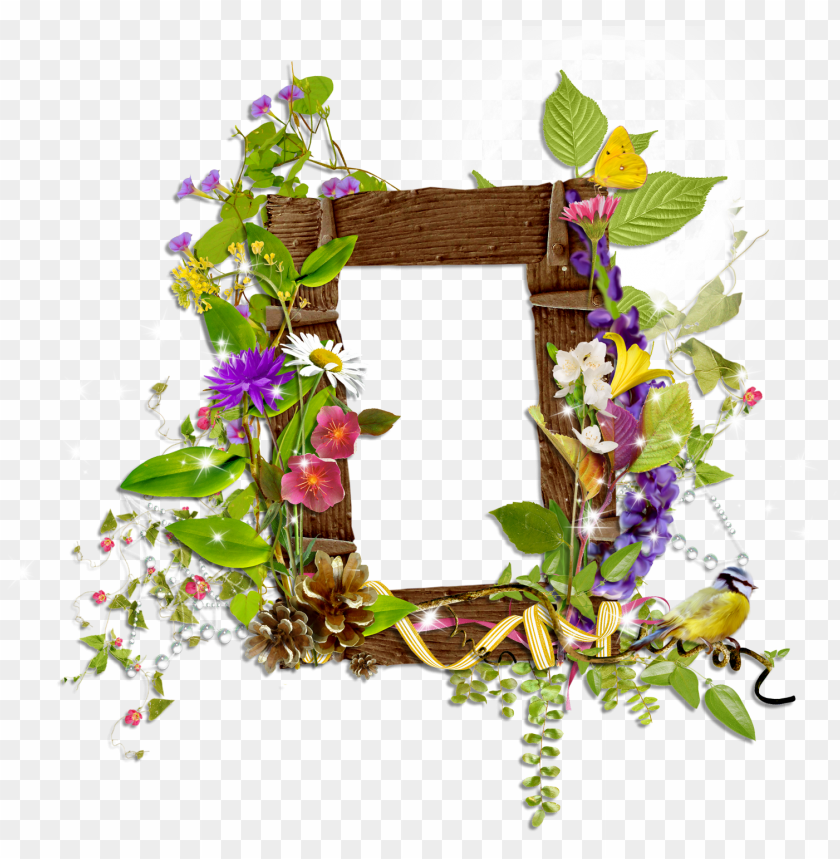 Free download | HD PNG shining transparent frame with wild flowers and ...