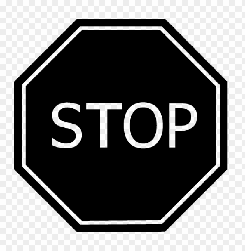 Free download | HD PNG classic octagonal stop sign in black - Image ID ...