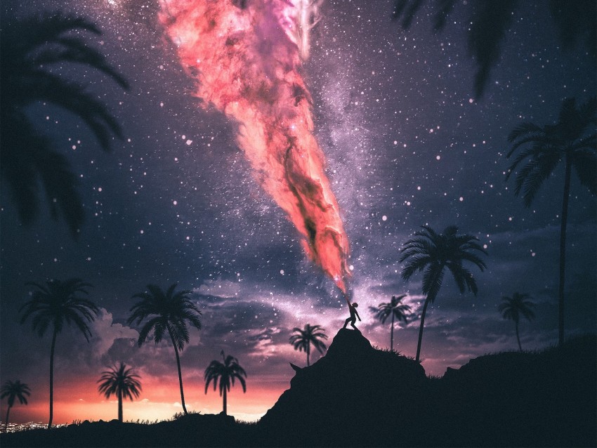 Free download | HD PNG silhouette magic night power starry sky 4k ...