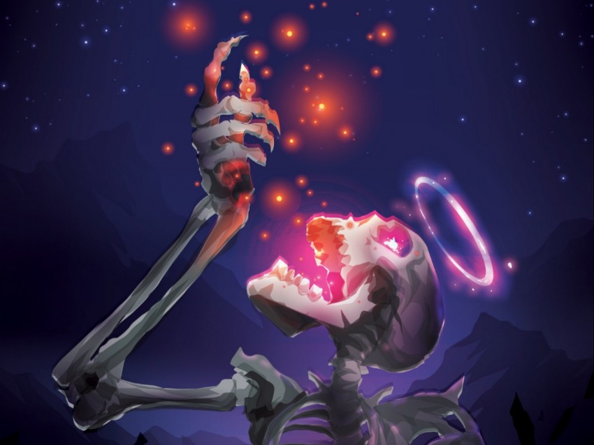 Free download | HD PNG skeleton skull stars shine 4k wallpaper | TOPpng