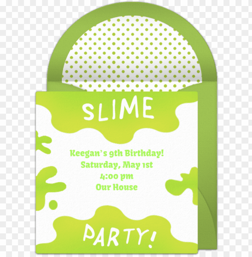 Free download | HD PNG slime online invitation slime birthday party ...
