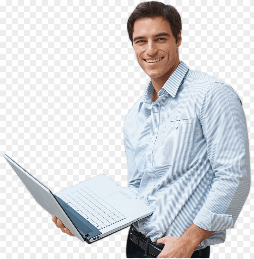 Free download | HD PNG small laptop man student using laptop PNG ...