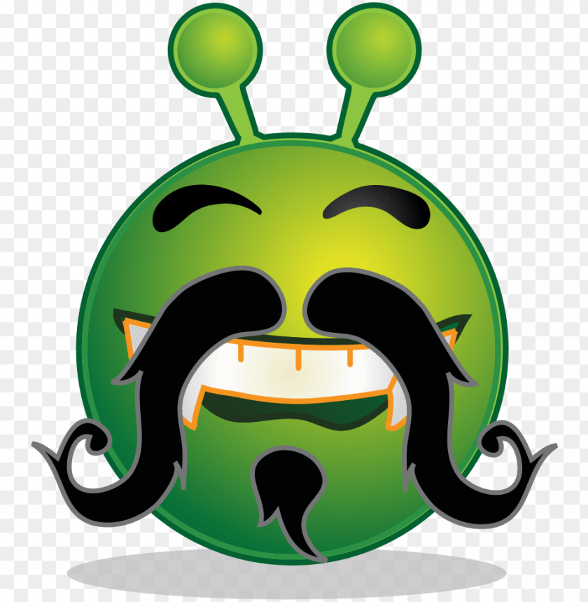 Free download | HD PNG smiley green alien moustache smiley PNG ...