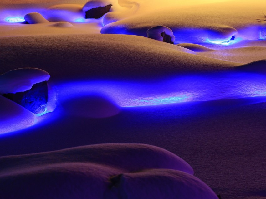 Free download | HD PNG snow neon lights drifts winter 4k wallpaper | TOPpng
