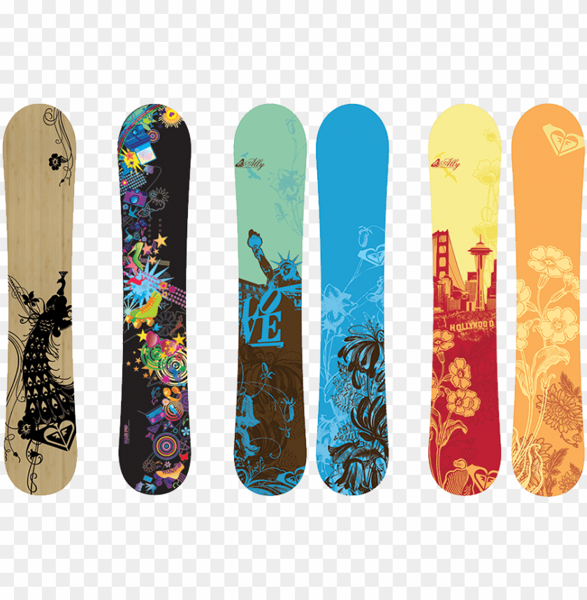 Free download | HD PNG set of colorful mini snowboards png | TOPpng