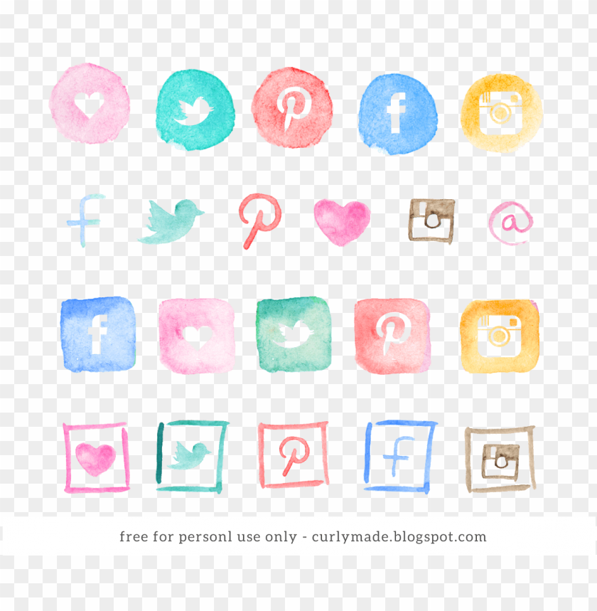 Free download | HD PNG social media icons watercolor PNG transparent ...