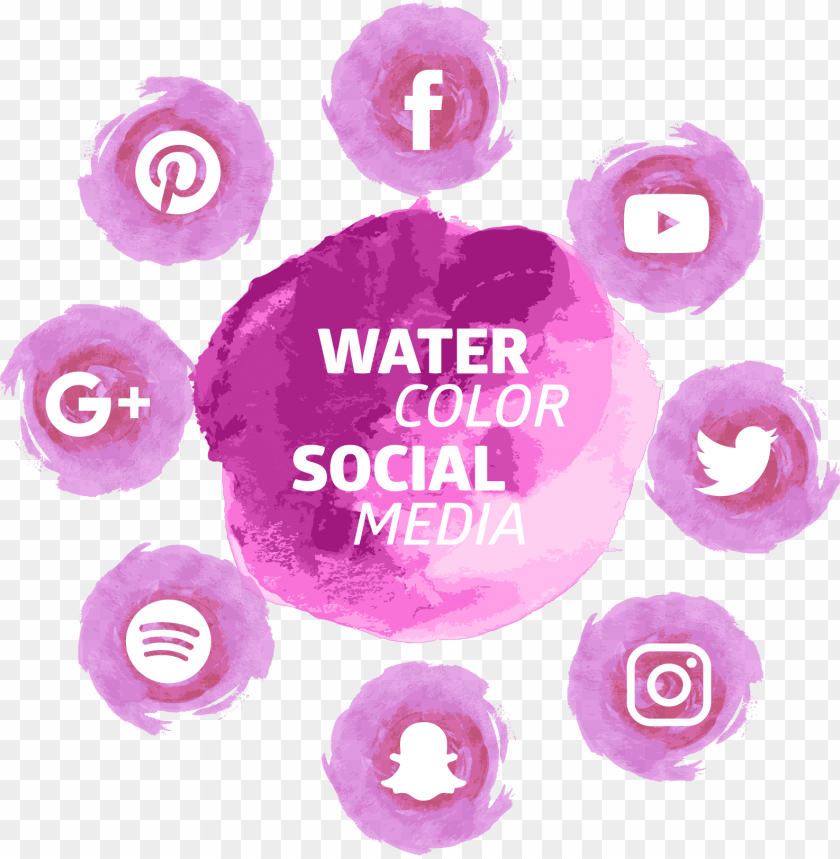 Watercolor Social Media Icons