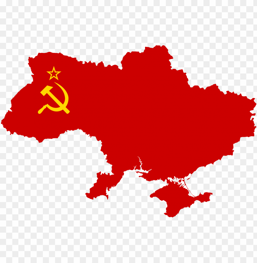 Free download | HD PNG red ukraine map with soviet symbol png | TOPpng