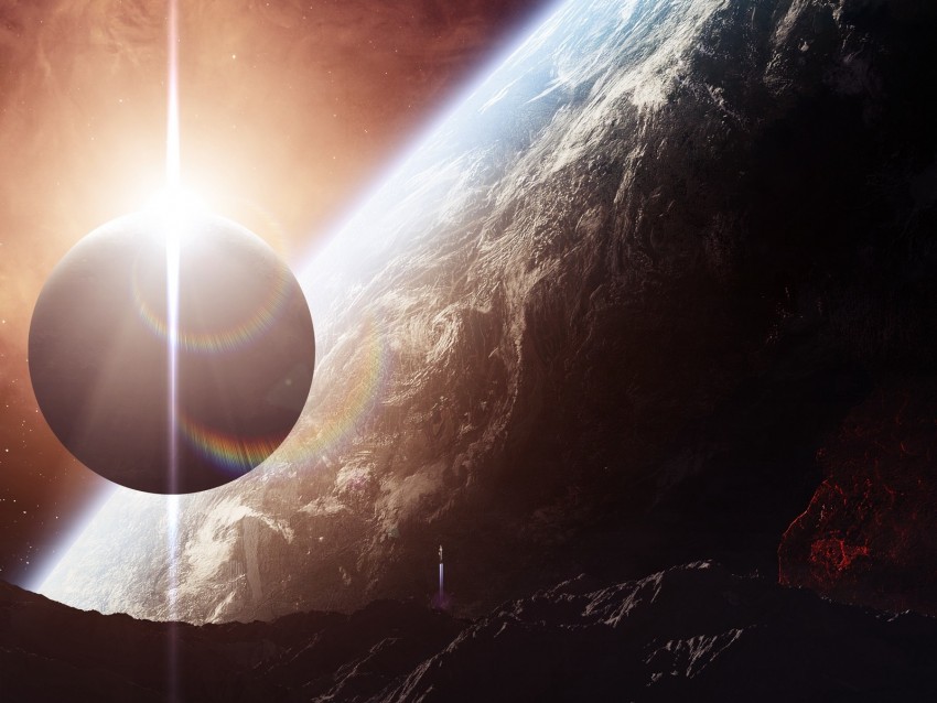 Free download | HD PNG space planet lights flash alien landscape 4k ...