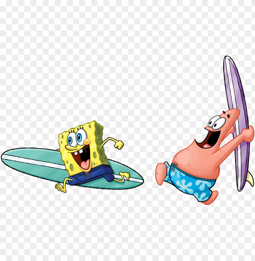 Free download | HD PNG spongebob and patrick surfing in the ocean PNG ...