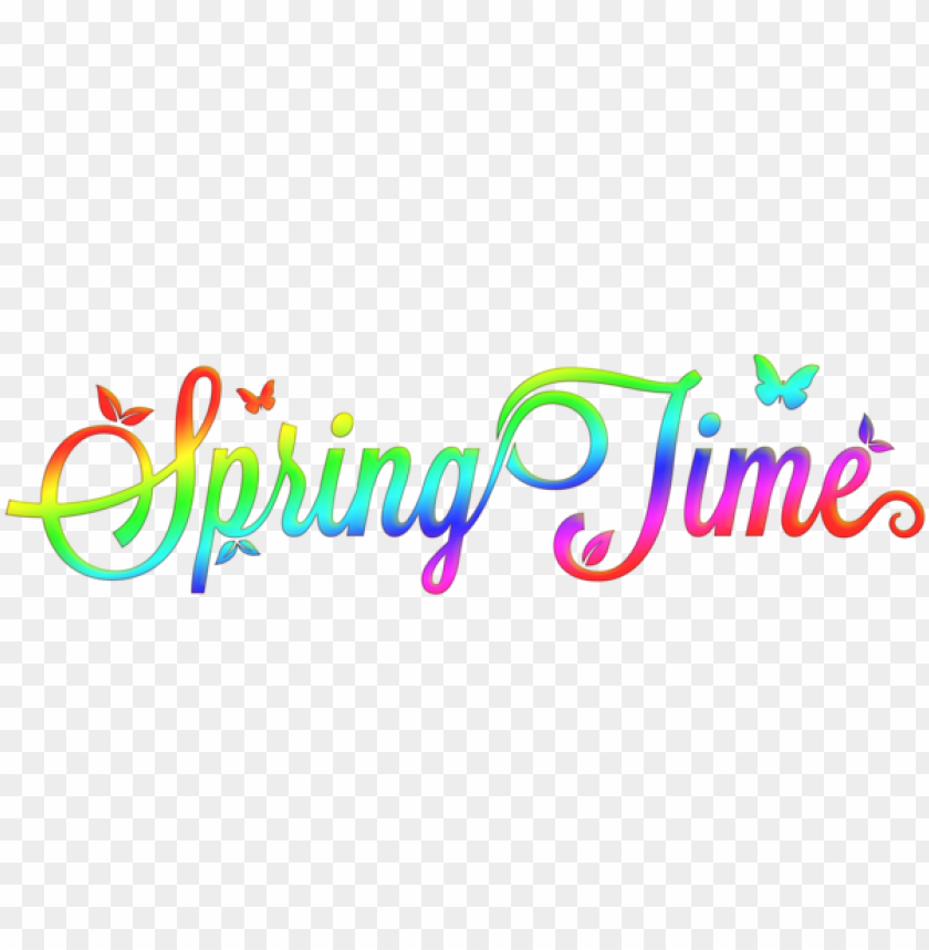 Free download | HD PNG PNG image of spring time rainbow text with a ...