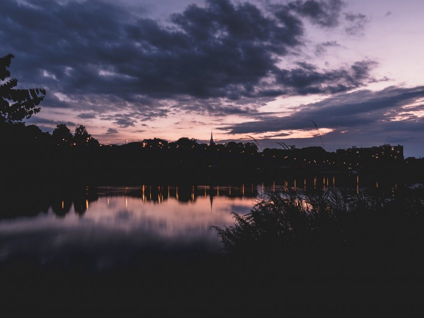 Free download | HD PNG sunset night river buildings outlines highland ...