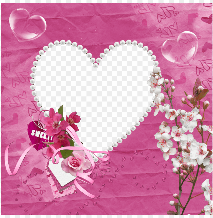 Free download | HD PNG sweet pink transparent heart frame background ...
