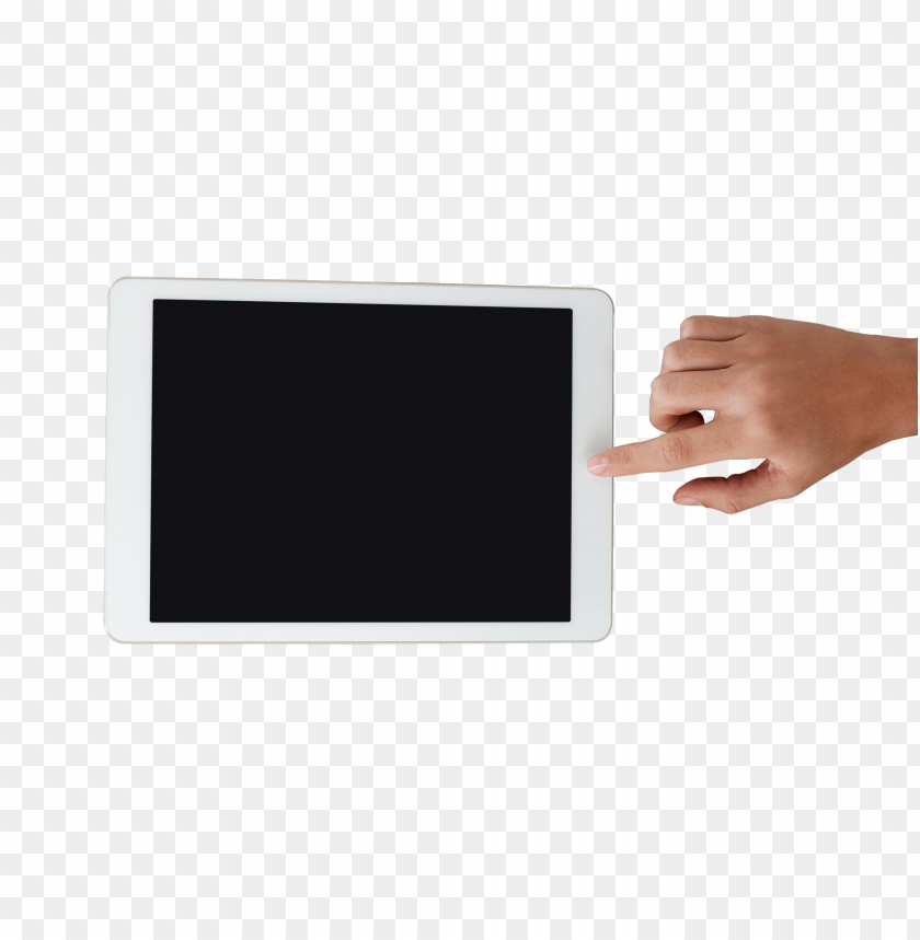 Free download | HD PNG hand holding black tablet horizontal view | TOPpng