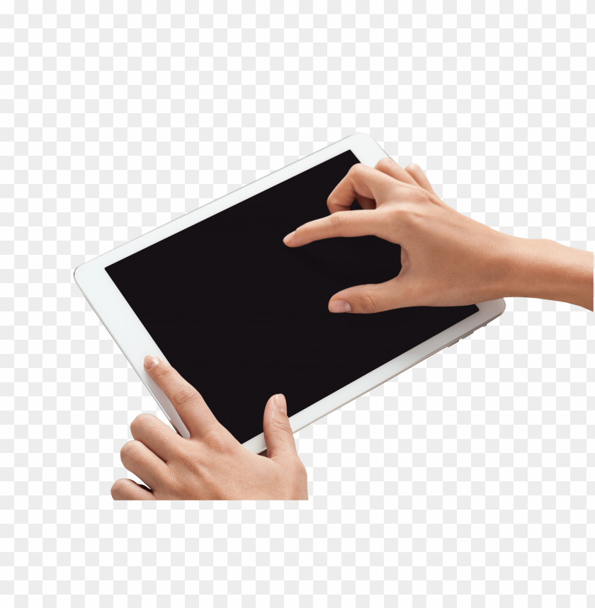 Free download | HD PNG hands holding black tablet vertical view | TOPpng