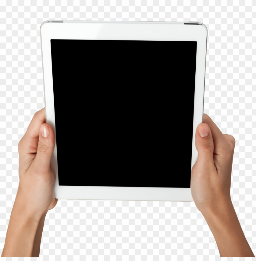Free download | HD PNG hands holding black tablet vertical view | TOPpng