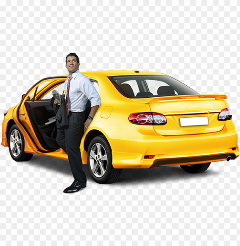 Free download | HD PNG taxi driver standing next to yellow sedan ...