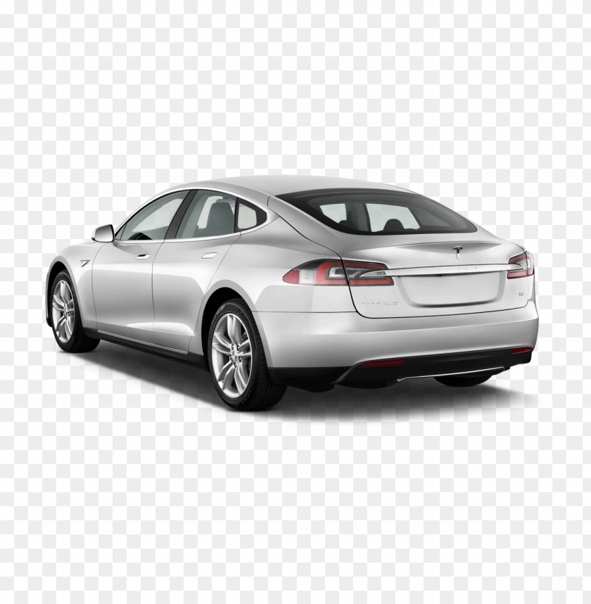Free Download Hd Png Tesla Model S Rear View In Metallic Silver