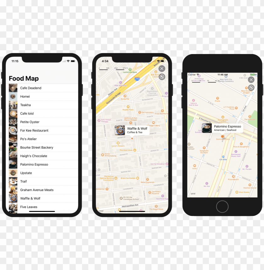 Free download | HD PNG the food map app running on ios 10 and maps ios ...