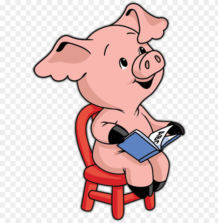 Free download | HD PNG the reading pig goes to the library pig reading ...