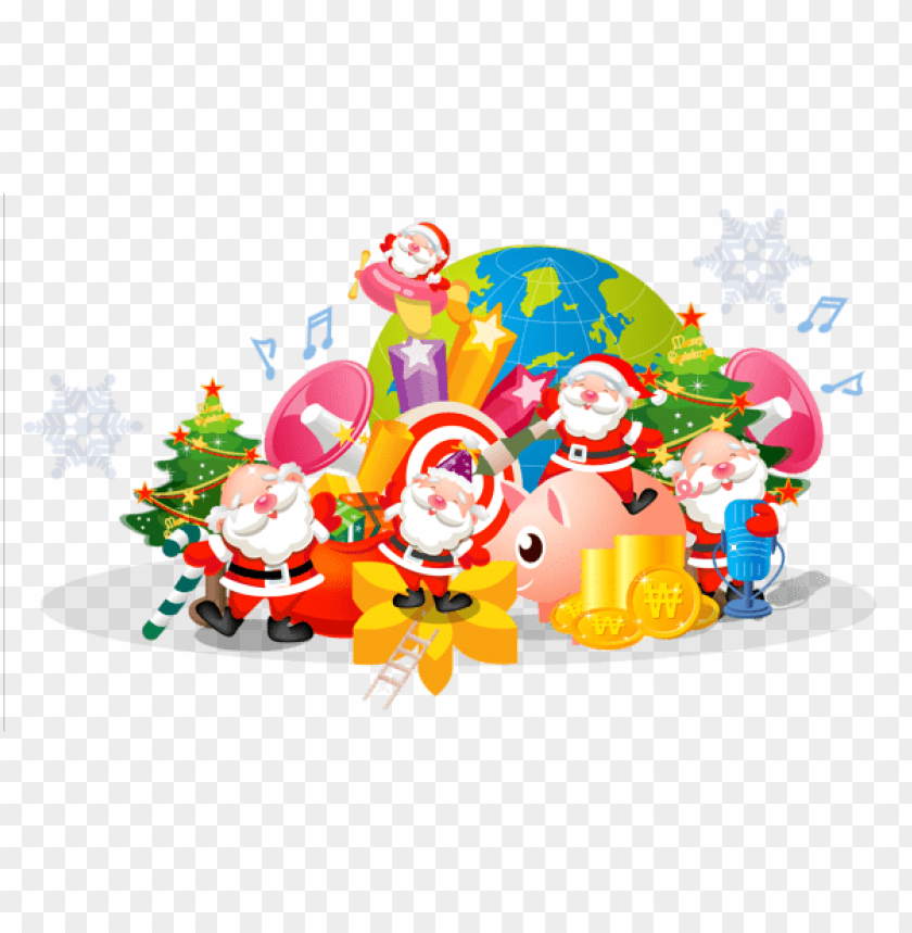 Free download | HD PNG transparent christmas decor with santas PNG ...