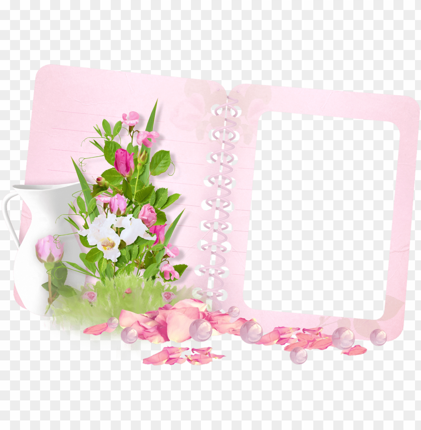 Free download | HD PNG transparent frame pink book and bouquet ...