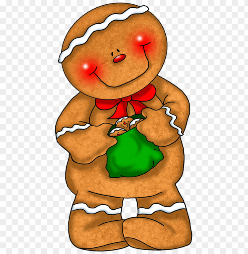 Free download | HD PNG transparent gingerbread with green bag PNG ...