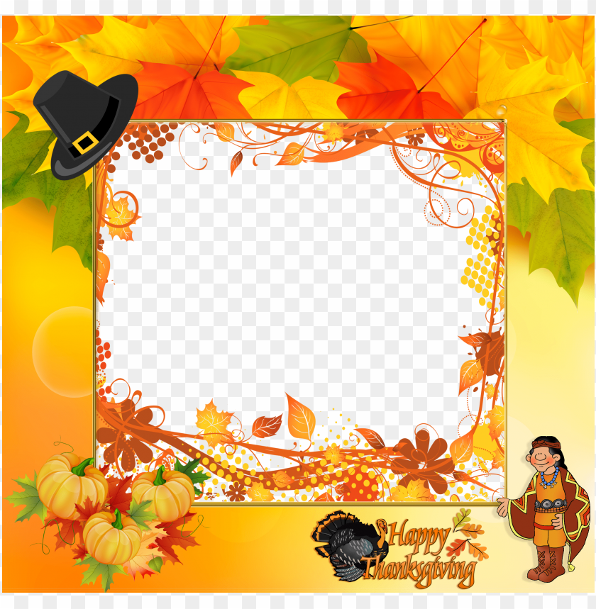Free download | HD PNG transparent happy thanksgiving frame background ...