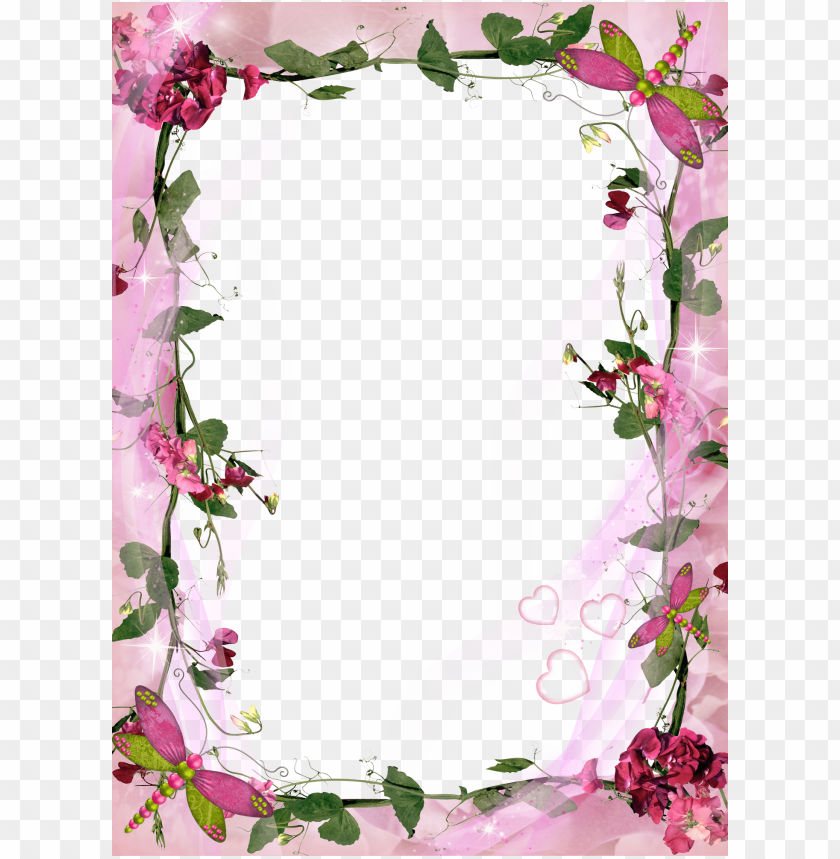 Free download | HD PNG transparent pink photo frame with pink flowers ...