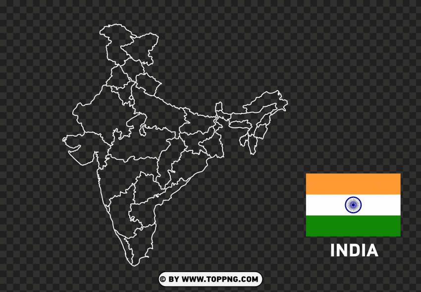 Free download | HD PNG transparent png of india map outline white with ...
