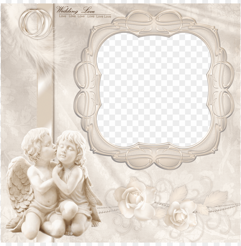 Free download | HD PNG transparent wedding frame with angels background ...