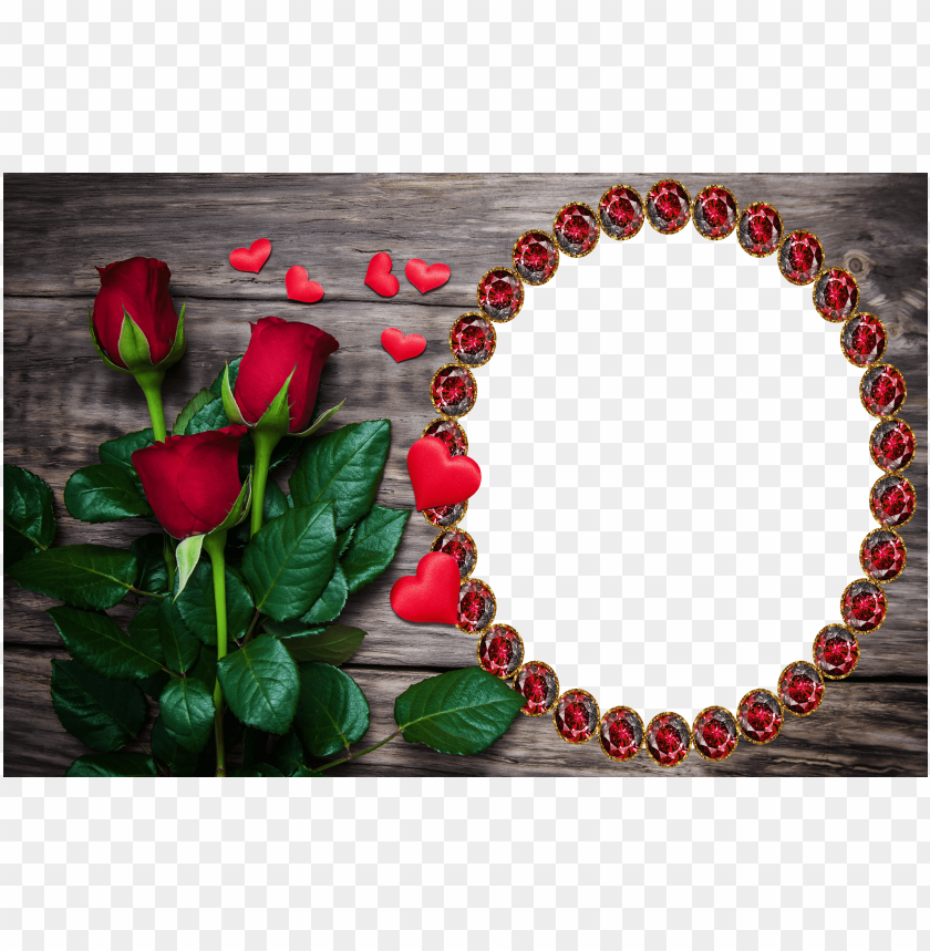 Free download | HD PNG transparent wooden frame with red roses ...