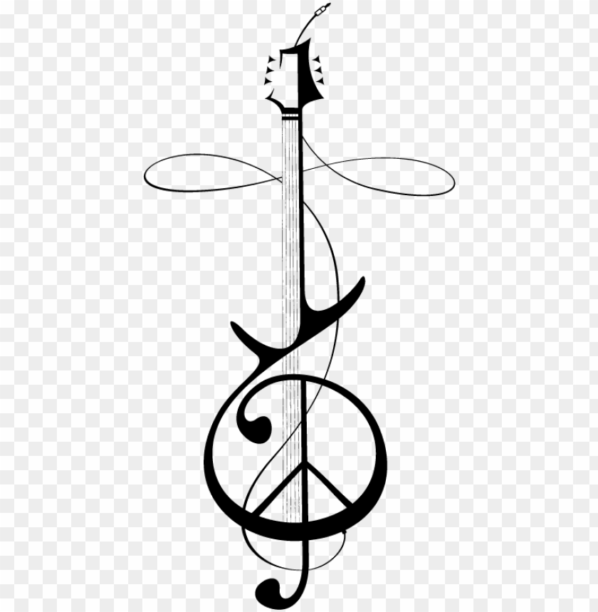 Treble Clef Heart Beat Tattoo