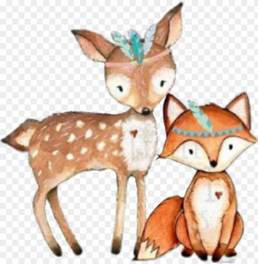 Free download | HD PNG tribal fox deer woodland forest animals deer ...