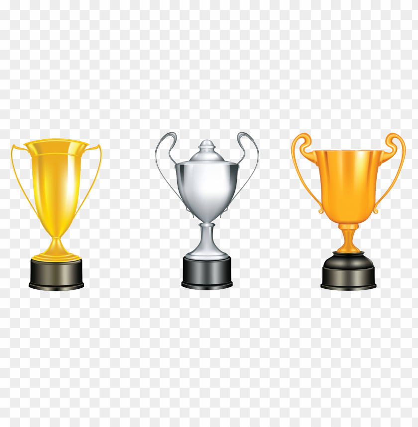 Free download | HD PNG three silver and gold trophies png | TOPpng