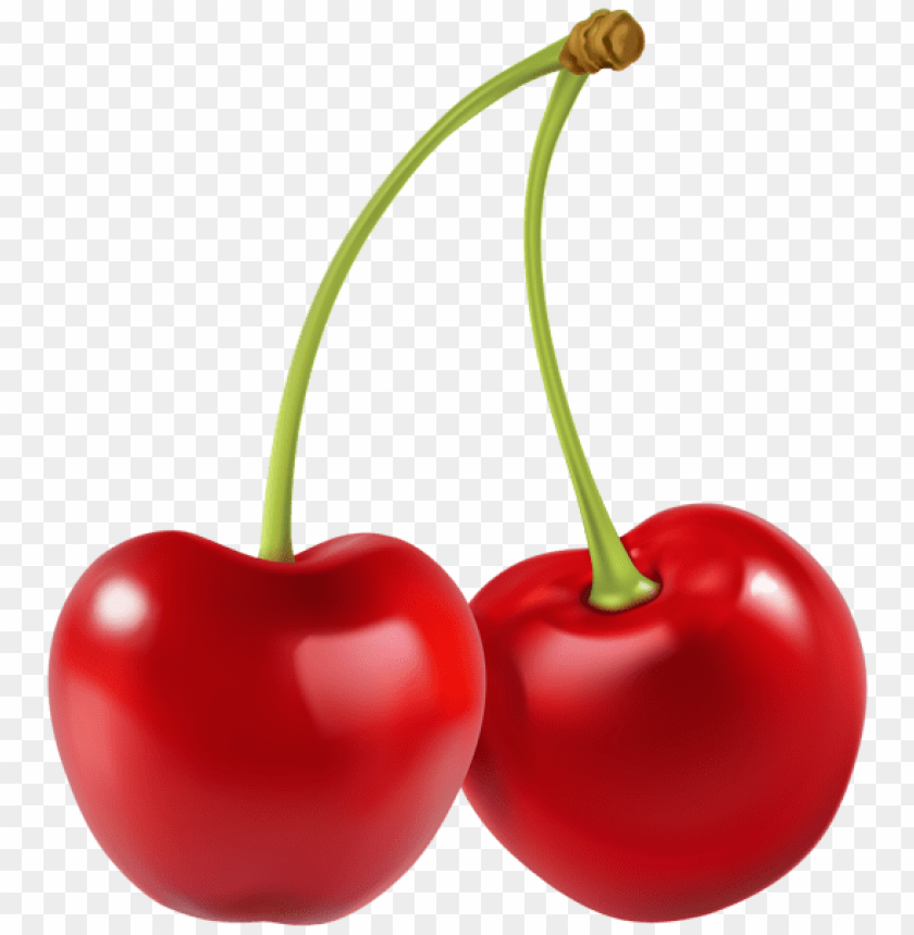 Free download | HD PNG triple cherry cluster with glossy skin | TOPpng