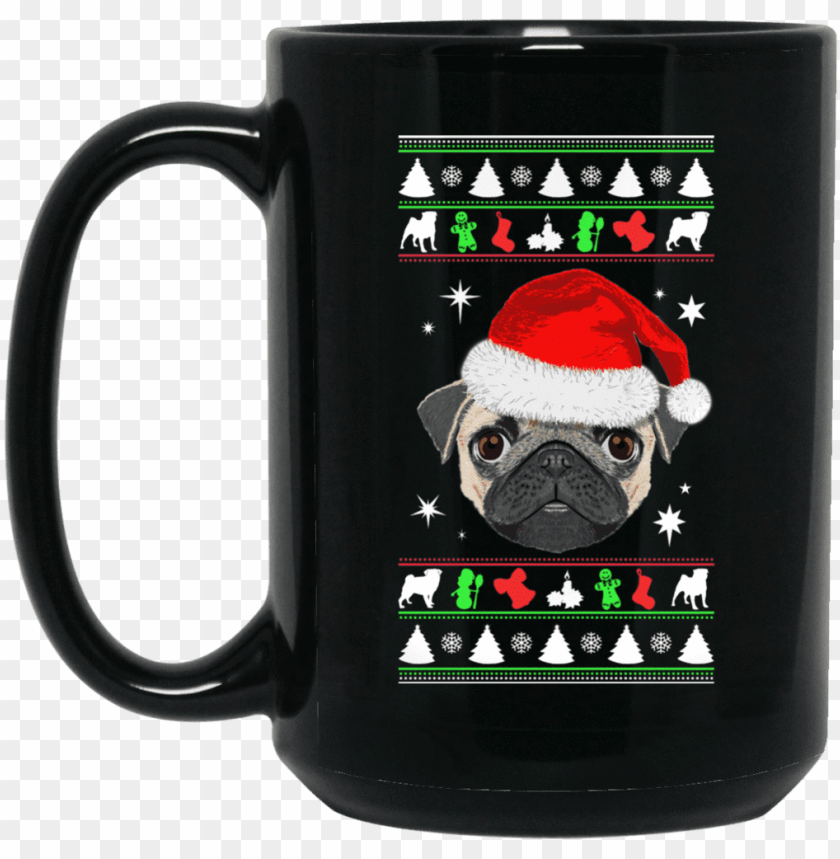 Free download | HD PNG ug face christmas coffee mug pug dog merry ...