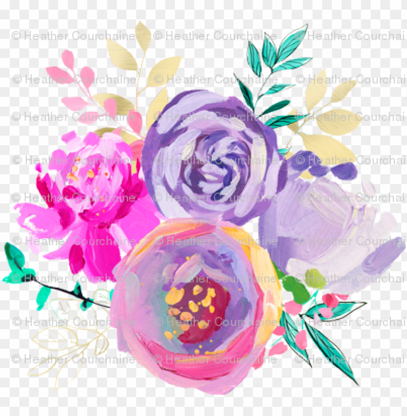 Free download | HD PNG urple and gold floral bouquet 1 6 back purple ...