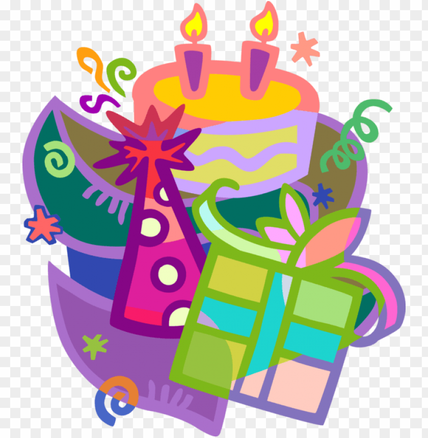 Free download | HD PNG vector illustration of birthday party ...