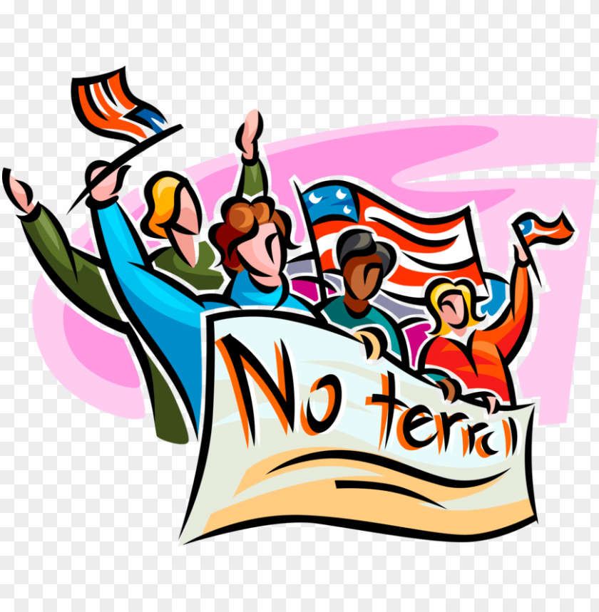 Free download | HD PNG vector illustration of protesters with protest ...