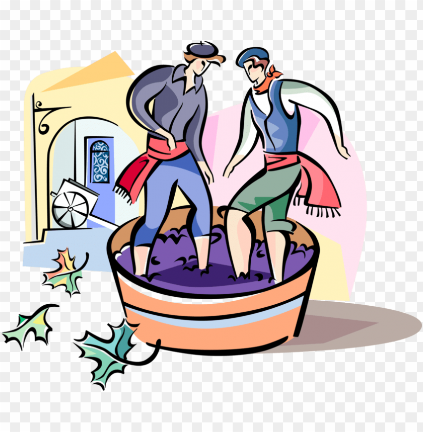 Free download | HD PNG vector illustration of spanish grape crushing ...
