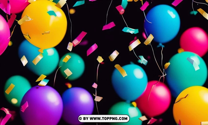 Free download | HD PNG vibrant party balloons on black background ...