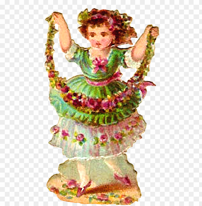Free download | HD PNG vintage image girl with pink flowers roses ...