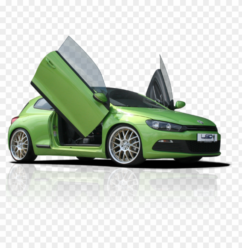 Free download | HD PNG green volkswagen scirocco coupe with open doors ...