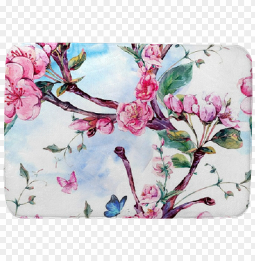 Free download | HD PNG watercolor seamless pattern with flowers apricot ...