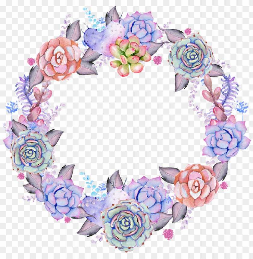 Free download | HD PNG watercolor succulent wreath ready to press ...