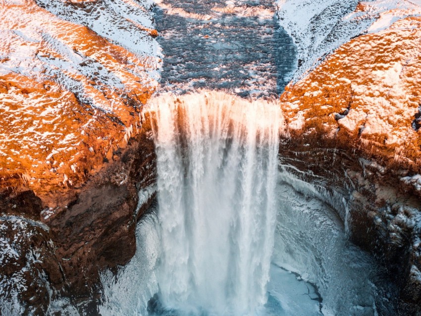 Free download | HD PNG waterfall flow ice break snow 4k wallpaper | TOPpng