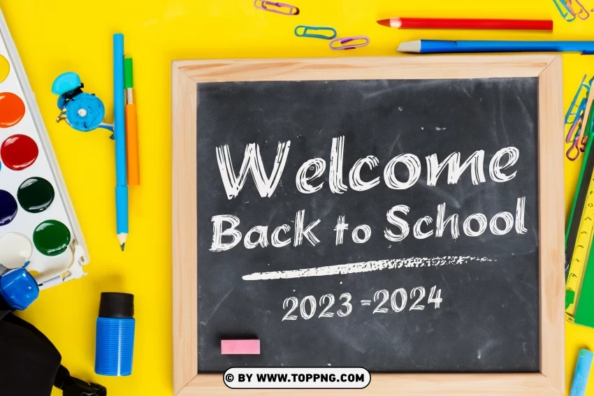 Free download | HD PNG welcome back 2023 2024 realistic school supplies ...