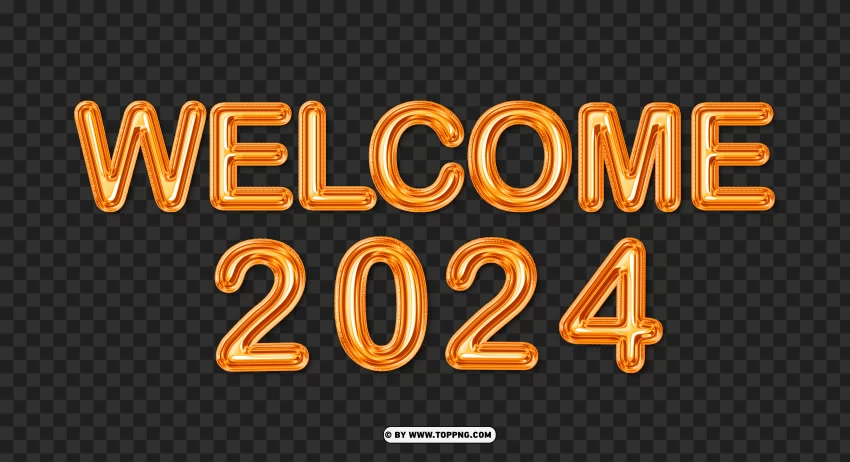 Free download | HD PNG welcoming 2024 with hd yellow gold balloons ...