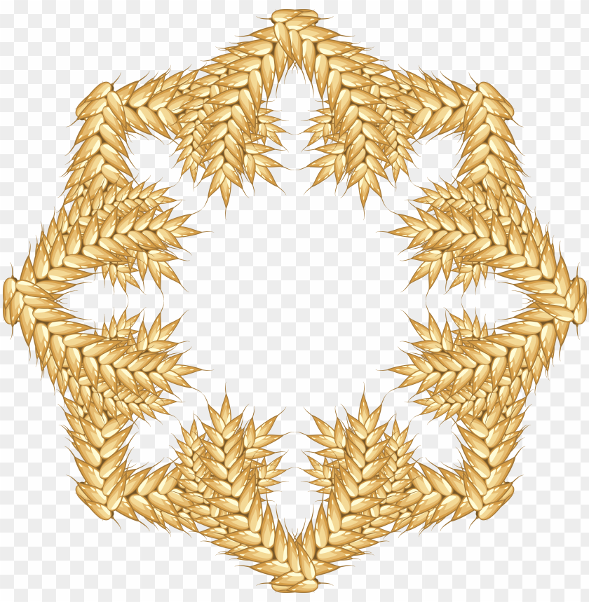Free download | HD PNG PNG image of golden wheat wreath with intricate ...